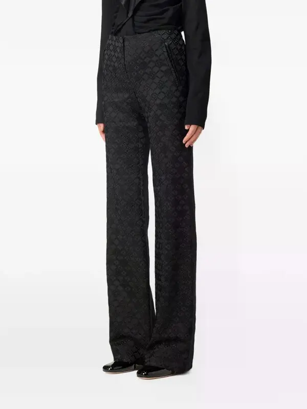 Alberta Ferretti Jacquard-pattern Straight-leg Trousers