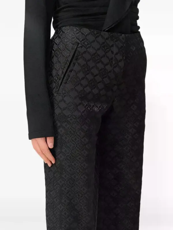 Alberta Ferretti Jacquard-pattern Straight-leg Trousers