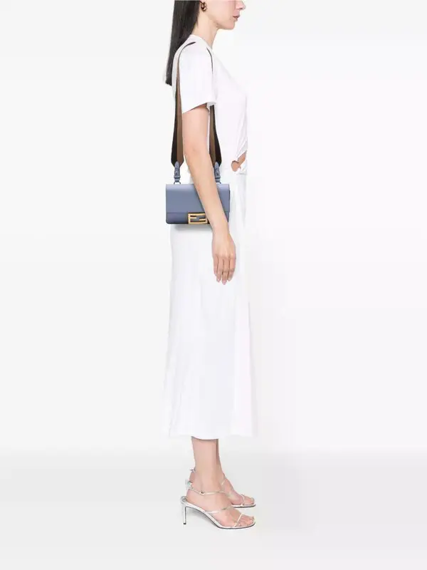 Fendi Calfskin Flat Baguette Crossbody Bag