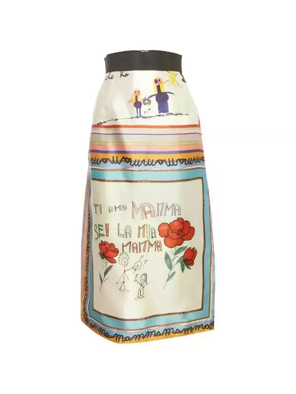 Dolce & Gabbana Viva La Mamma Silk Midi Skirt