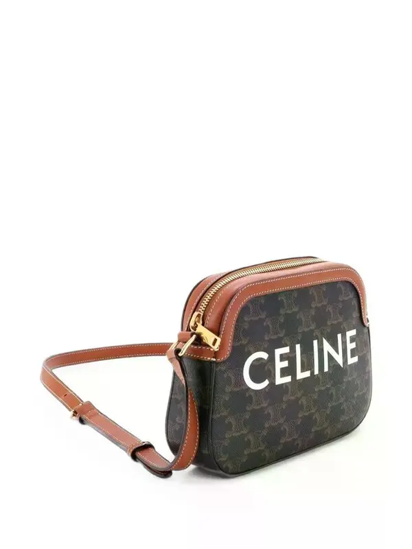 Celine Logo Camera Bag Triomphe Coated Canvas Small Crossbody Bag