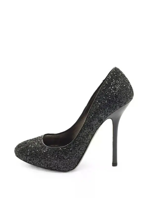 Miu Miu Glitter Round-toe Pumps