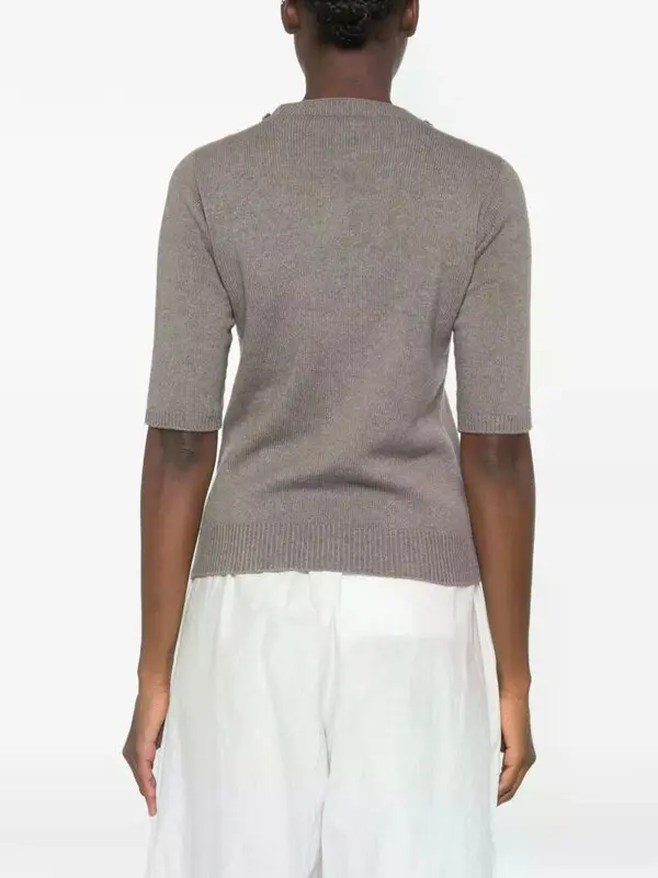 Fabiana Filippi Embellished Round Neck Fine Knit Sweater