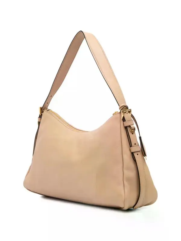 Prada Large Leather Shoulder Bag - Neutrals