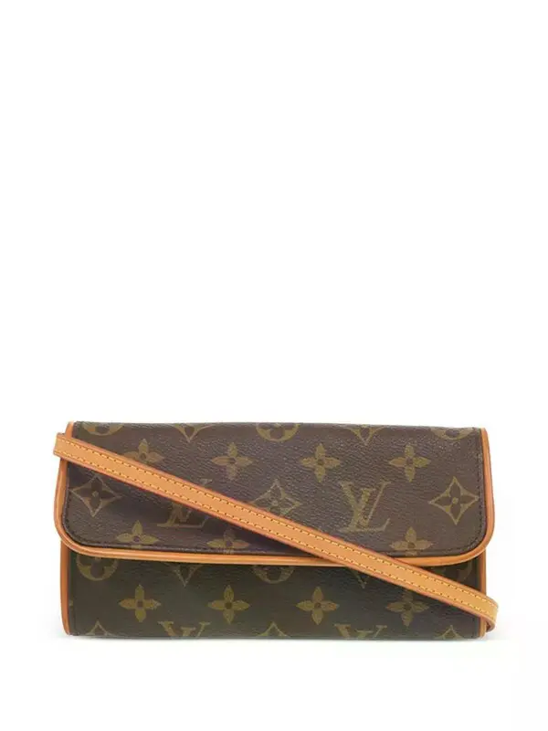 LOUIS VUITTON 1990-2010 Monogram Pochette Twin Pm Crossbody Bag - Brown