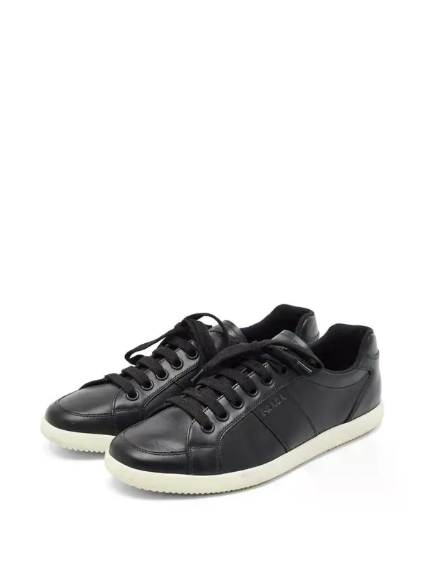 Prada Calf Leather Logo-debossed Lace-up Sneakers