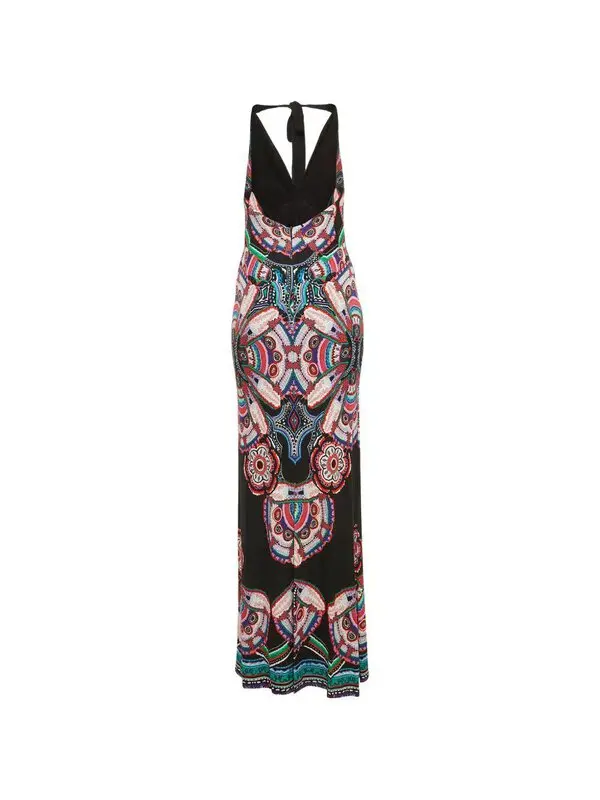 Roberto Cavalli Kaleidoscope-print Maxi Dress - Black