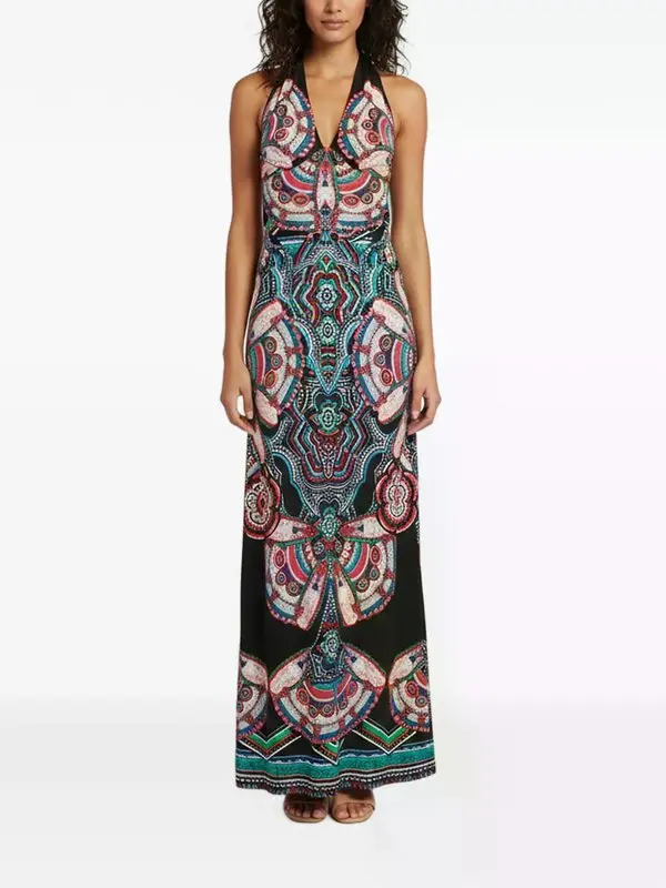 Roberto Cavalli Kaleidoscope Print Maxi Dress