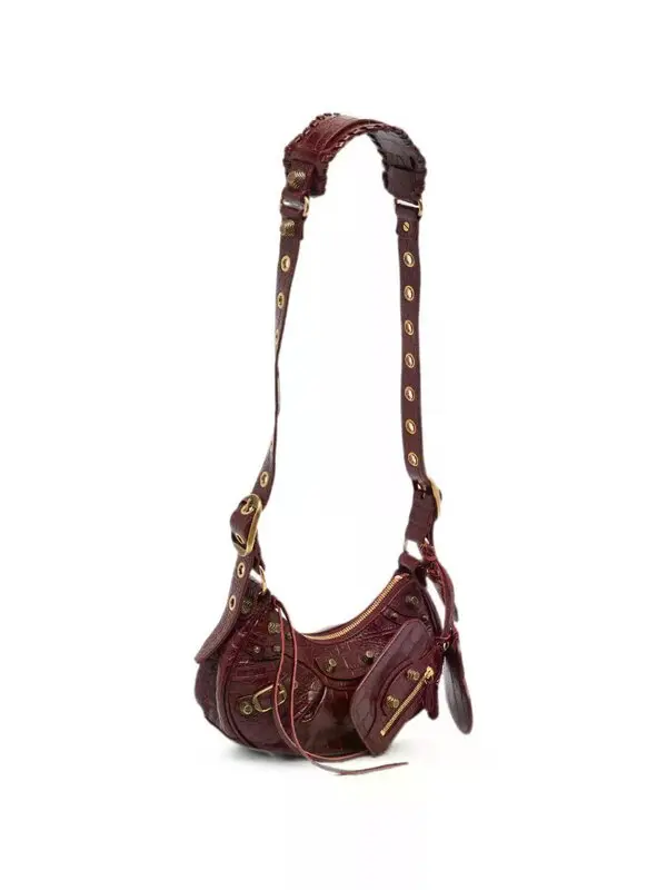 Balenciaga Le Cagole Croc-embossed Shoulder Bag