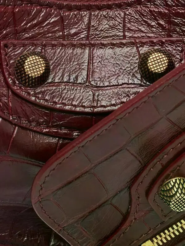 Balenciaga Le Cagole Croc-embossed Shoulder Bag
