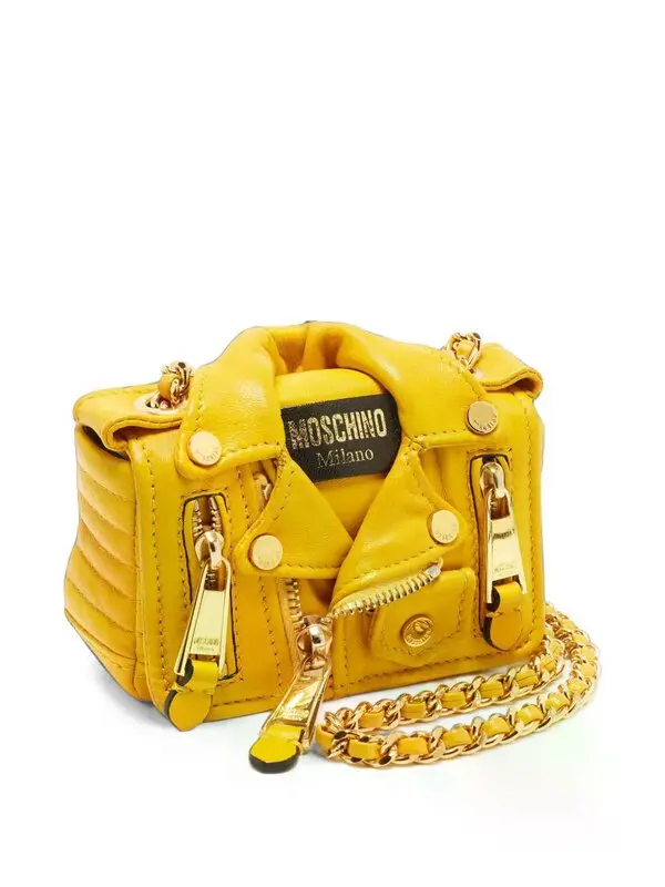 Moschino Mini Biker Jacket Leather Crossbody Bag