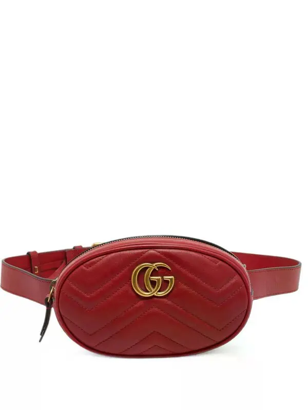 Gucci Mini Gg Marmont Matelassé Belt Bag - Red