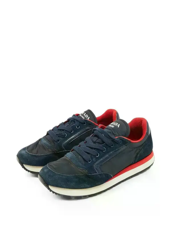 Prada Suede-panel Lace-up Low-top Sneakers
