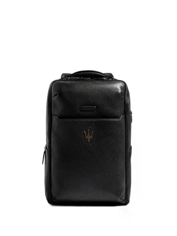 PIQUADRO X Maserati Logo-plaque Leather Backpack