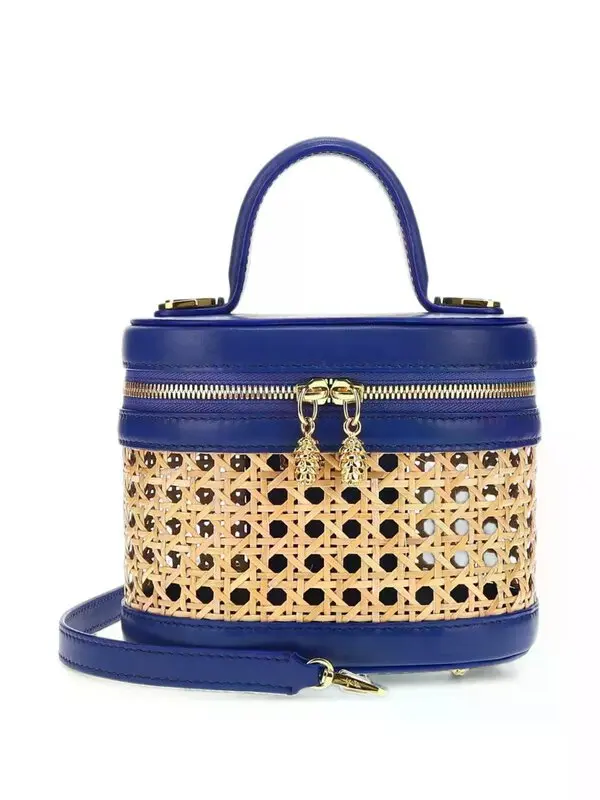 Tyler Ellis Small Victoria Wicker Leather Tote Bag