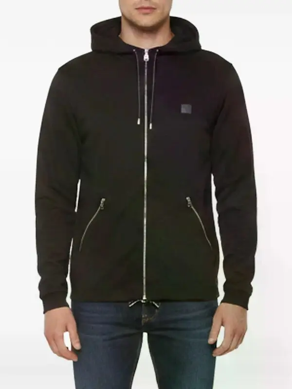 LOUIS VUITTON Logo Patch Zip-up Hoodie