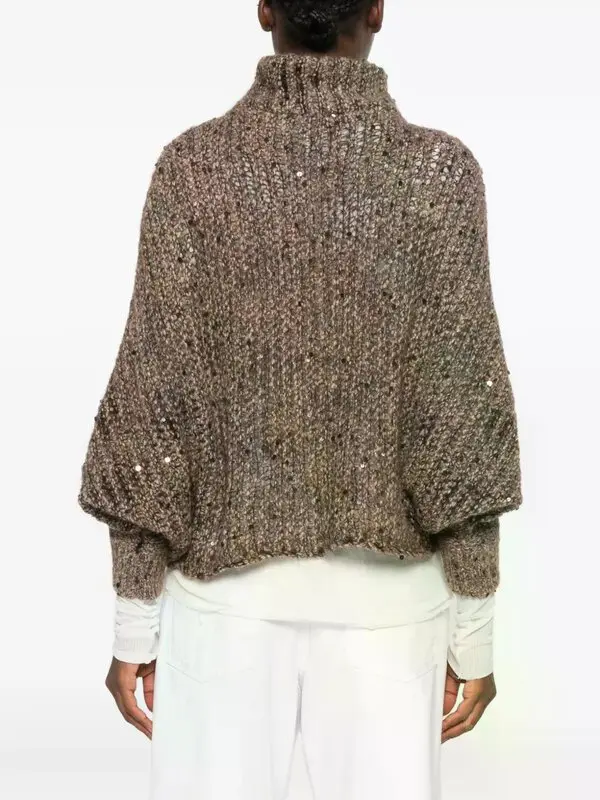 PANICALE Sequin Embellished Roll Neck Sweater