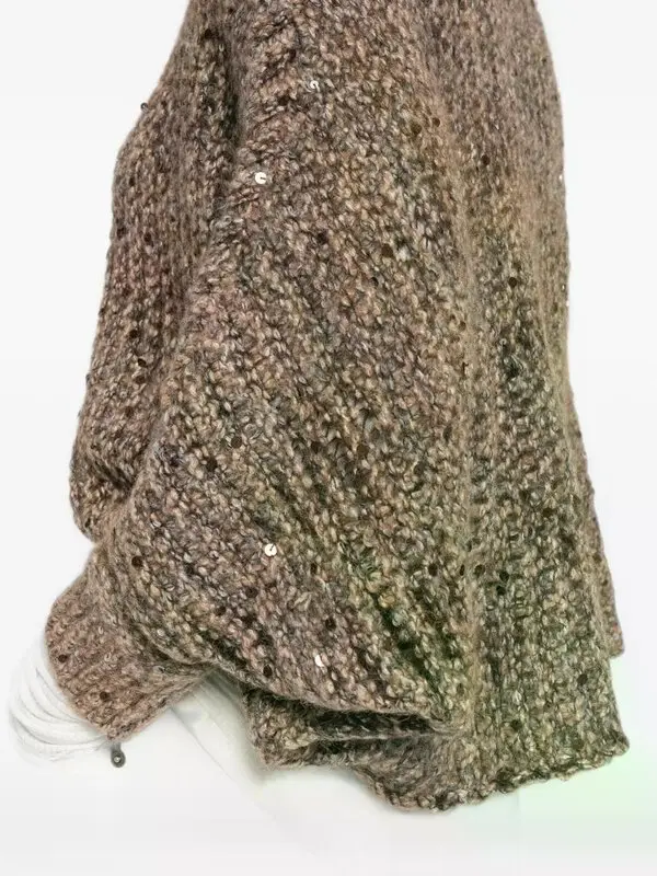 PANICALE Sequin Embellished Roll Neck Sweater