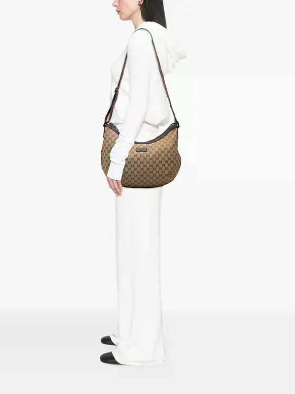 Gucci 2000-2015 Gg Canvas Web Half Moon Crossbody Bag