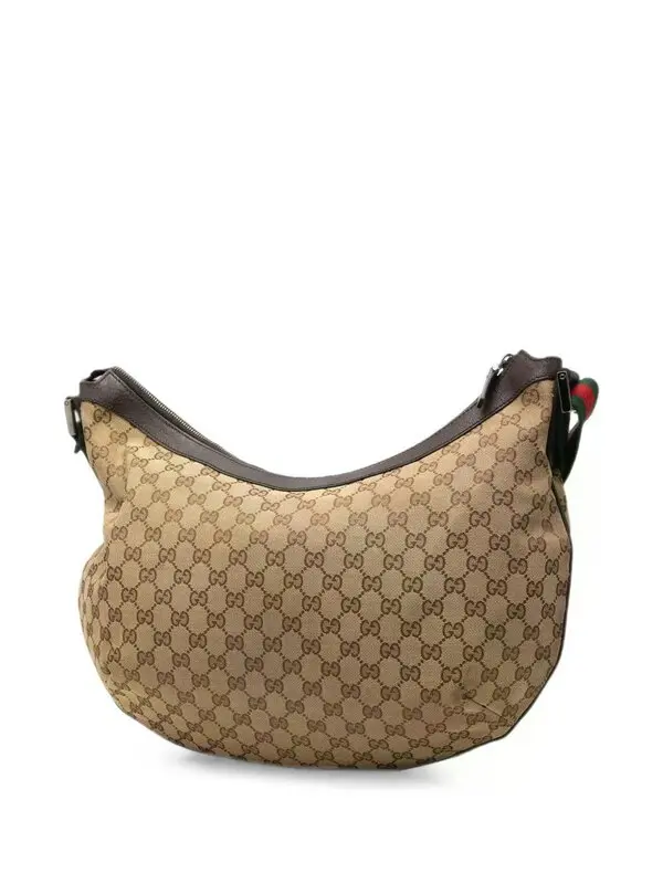 Gucci 2000-2015 Gg Canvas Web Half Moon Crossbody Bag