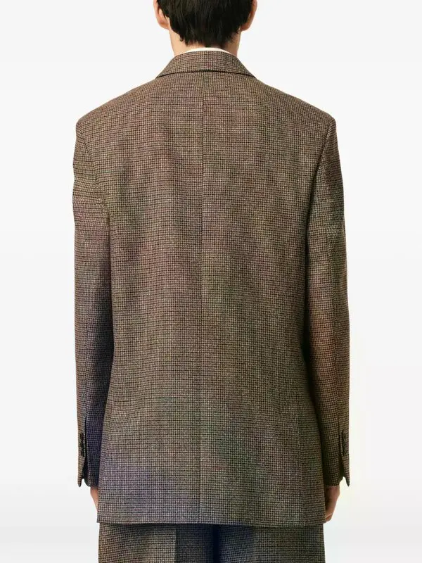 AMI Paris Double-breasted Houndstooth Wool Blazer