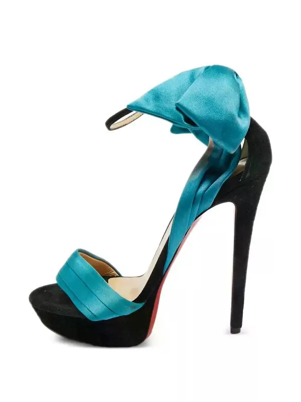 CHRISTIAN LOUBOUTIN Vampanodo Bow-detail Heeled Sandals - Blue