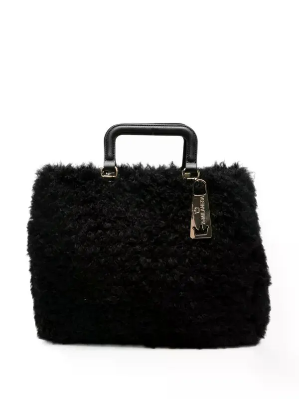 LA MILANESA Amal Faux-fur Clutch Bag - Black