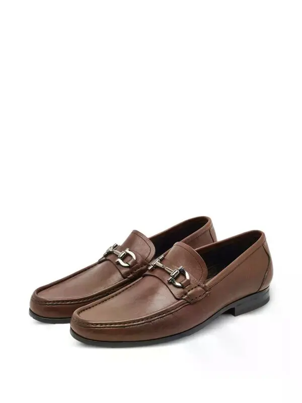 FERRAGAMO Gancini Penny Loafers - Brown