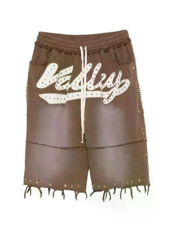 VALE FOREVER Embellished Logo-patch Shorts - Brown