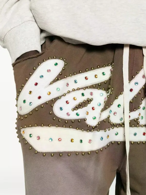 VALE FOREVER Embellished Logo-patch Shorts