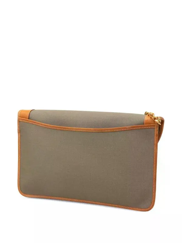 Dior Canvas And Leather Trim Shoulder Bag