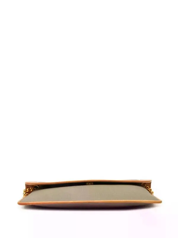Dior Canvas And Leather Trim Shoulder Bag