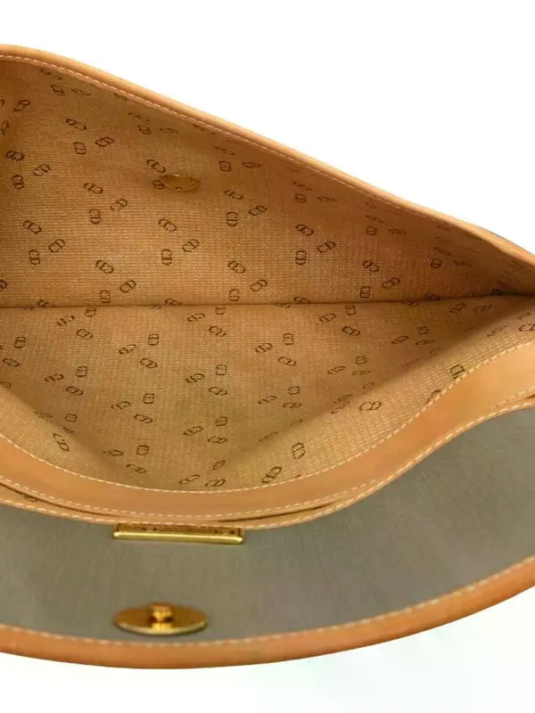 Dior Canvas And Leather Trim Shoulder Bag
