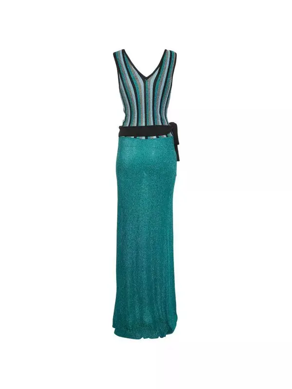 Just Cavalli Striped Surplice Maxi Dress