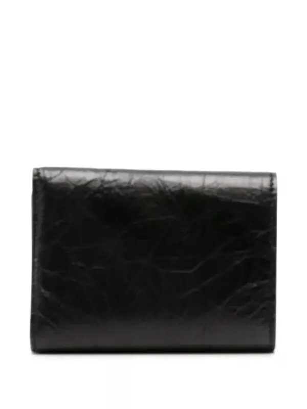 Fendi Ff Logo Crinkled Leather Wallet