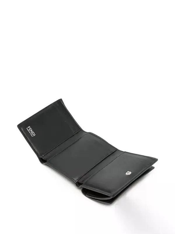 Fendi Ff Logo Crinkled Leather Wallet
