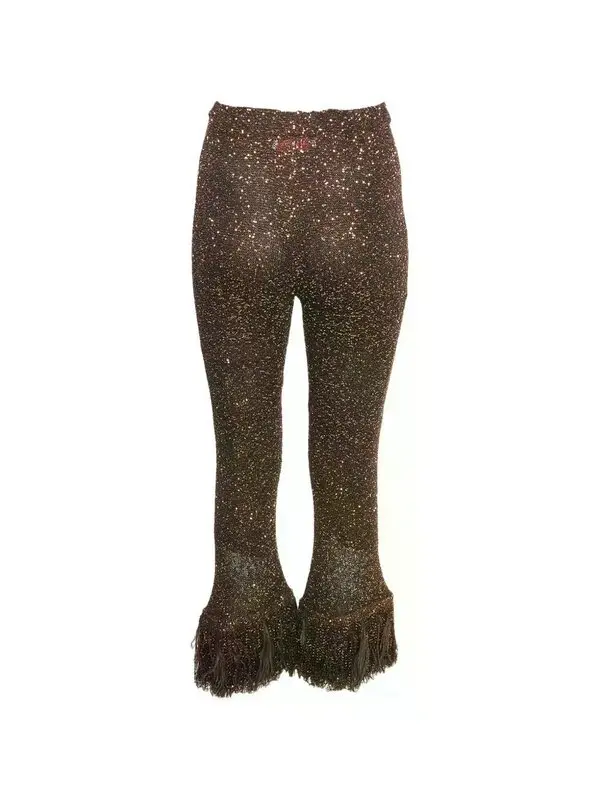 Valentino Garavani Sequin Feather-trim Flared Trousers