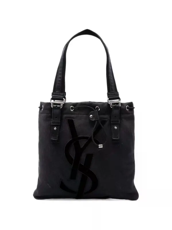 Saint Laurent 2004 Small Denim Monogram Kahala Tote Bag