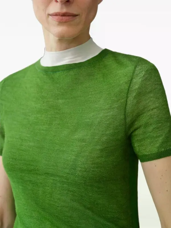 LESS Knitted Top With Short Sleeves And Round Neck