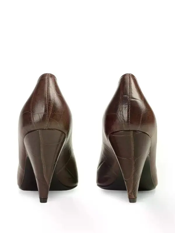 SERGIO ROSSI Beak Croc-effect Pumps - Brown