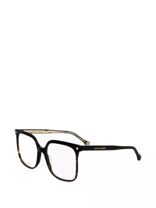 Carolina Herrera Tortoiseshell-effect Square-frame Glasses
