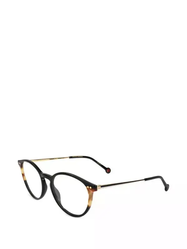 Carolina Herrera Tortoiseshell-effect Round-frame Glasses