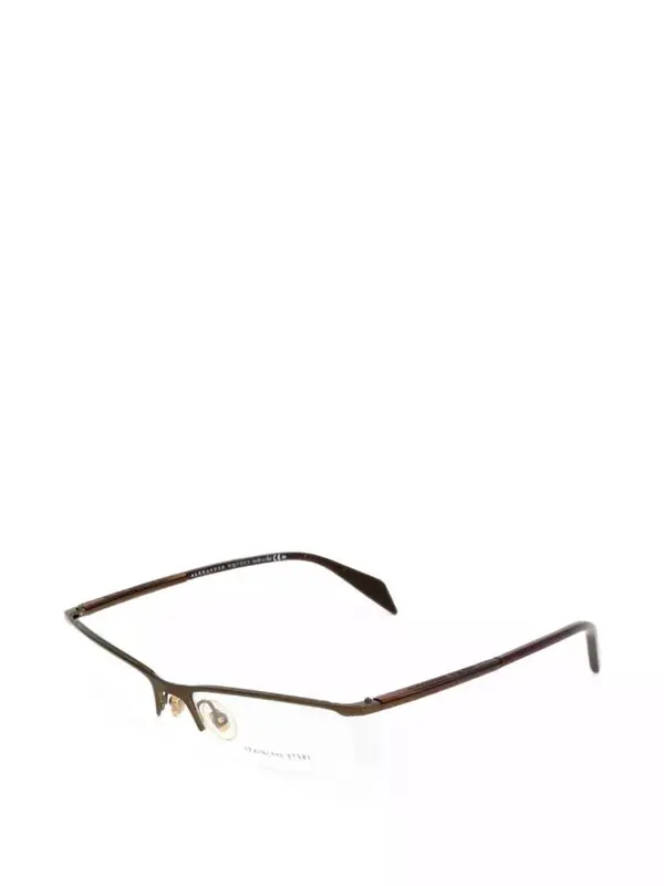 Alexander McQueen Rectangle-frame Glasses - Brown