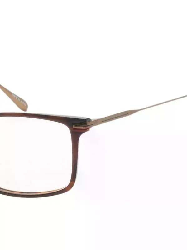 John Varvatos Tortoiseshell-effect Rectangle-frame Glasses