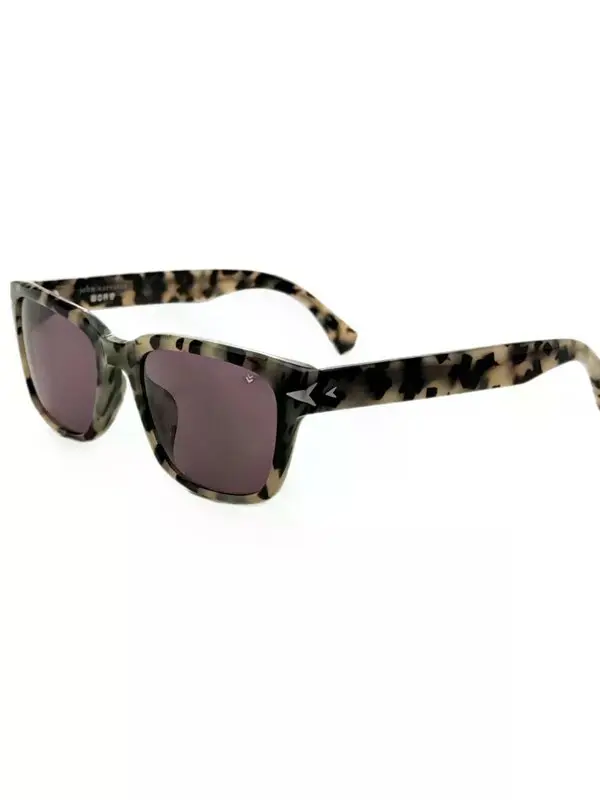 John Varvatos Tortoiseshell-effect Square-frame Sunglasses