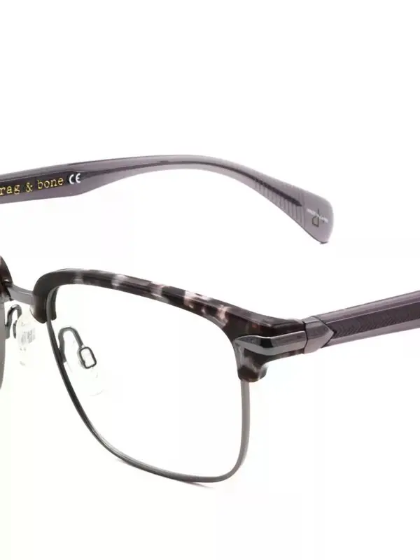 Rag & Bone Havana Tortoiseshell-effect Square-frame Glasses