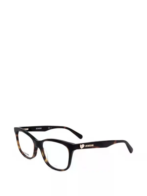 Moschino Tortoiseshell-effect Square-frame Glasses