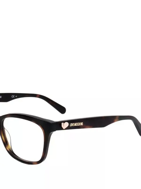 Moschino Tortoiseshell Effect Square Frame Eyeglasses - Brown
