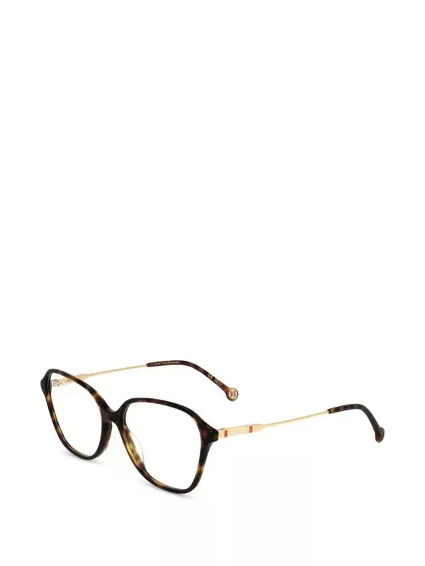 Carolina Herrera Tortoiseshell-effect Geometric Frame Eyeglasses - Brown
