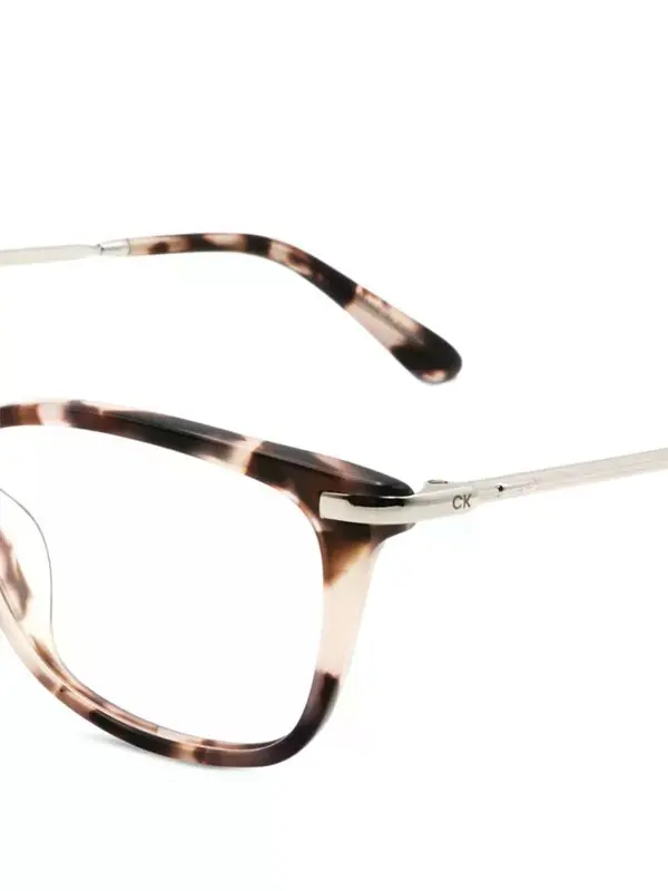 Calvin Klein Tortoiseshell-effect Rectangle-frame Glasses
